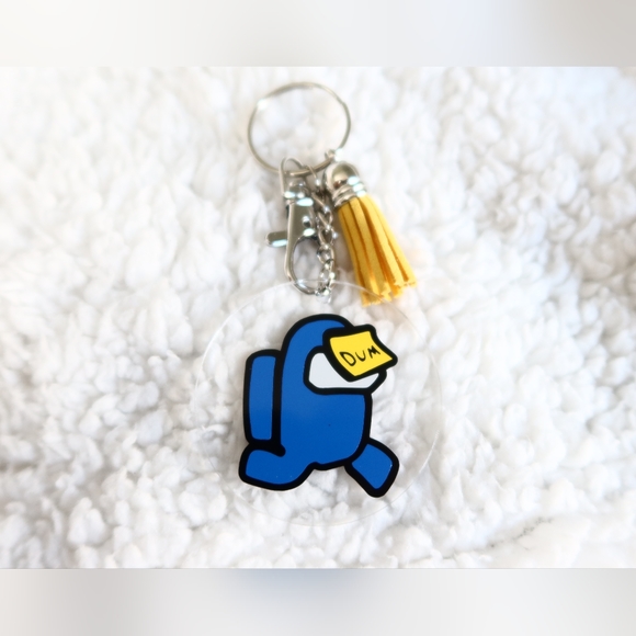 Accessories | Among Us Keychain Dum Blue Yellow Postit Acrylic Keychain ...